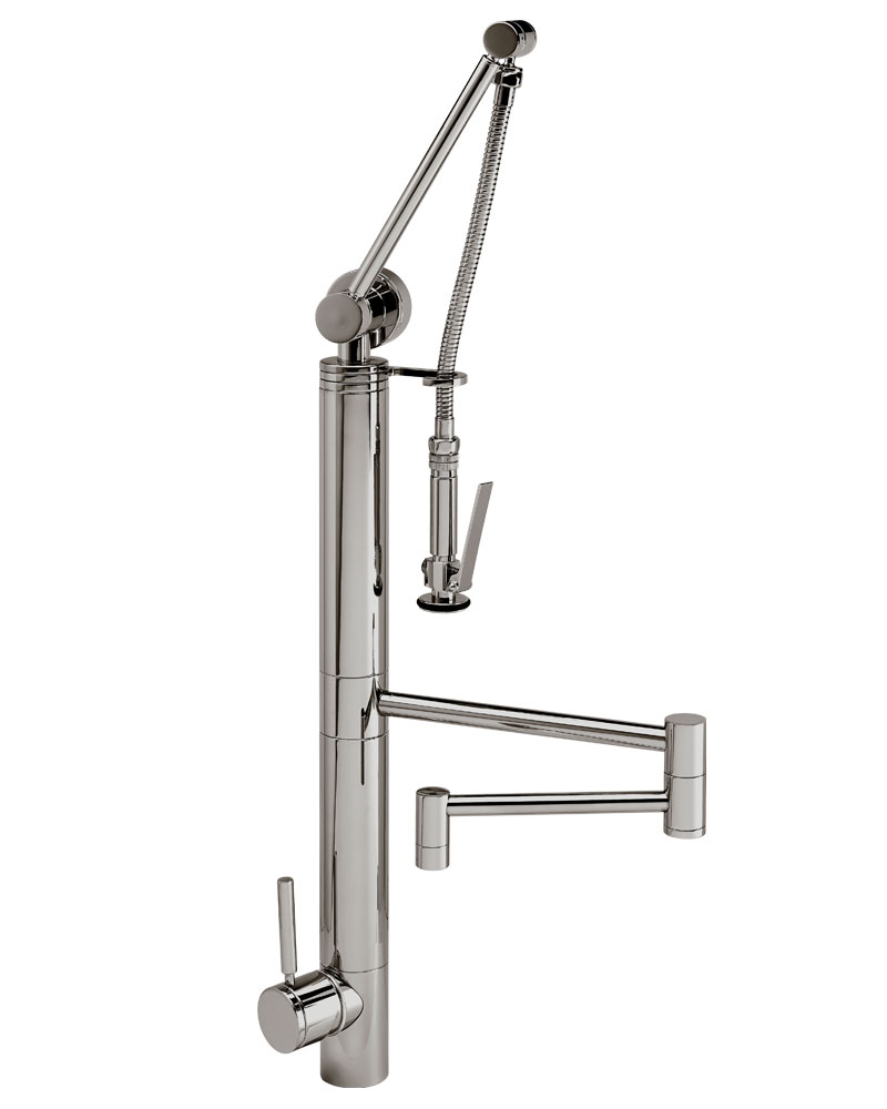 Waterstone Contemporary Gantry Pulldown Faucet w/ 18" Articulated Spout ...